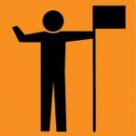 Symbolic Man Holding Flag - Discount Safety Signs New Zealand