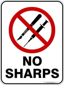 No Sharps - Discount Safety Signs New Zealand