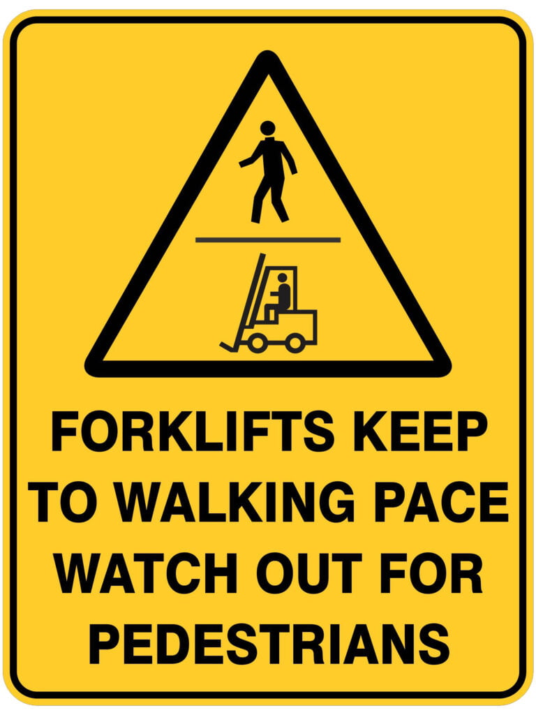 Forklifts Keep To Walking Pace - Discount Safety Signs New Zealand
